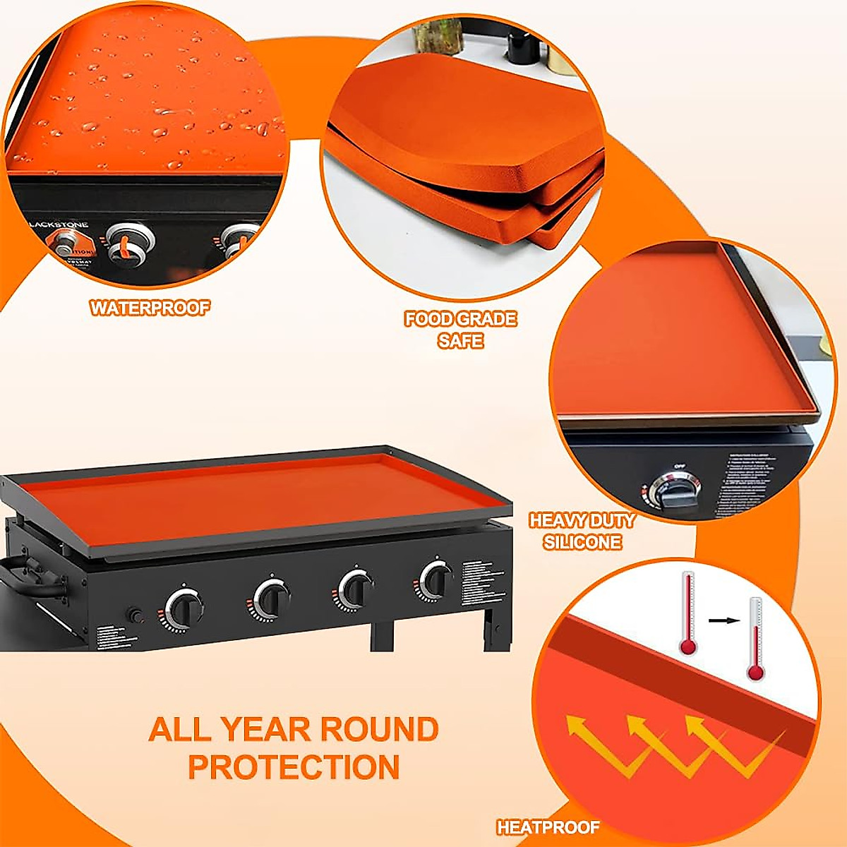 28" Silicone Griddle Mat for Blackstone 28in Griddle (Does not fit 28XL/Pro), Heavy-Duty Food Grade Silicone Grill Mat Blackstone Griddle Top Cover Keeps Flat Top Clean and Critter Free & Rust-Free