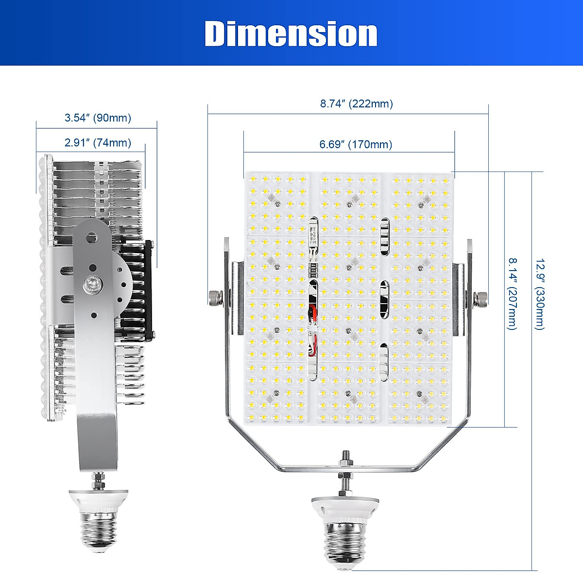 OPENLUX 480V LED Shoebox Retrofit Kit 240W 34800LM E39 Mogul Base ETL DLC Listed 5000K LED Retrofit Light for Parking Lot Lights Tennis Court LED Module AC200-480V
