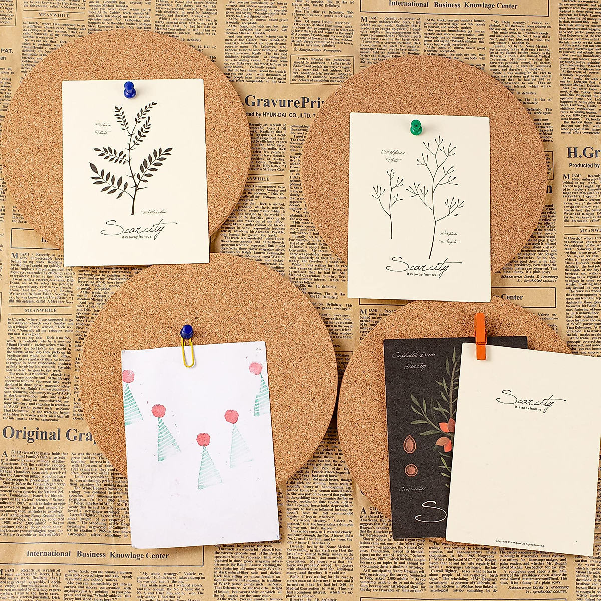 Round Cork Trivet Set of 6 Pieces Heat for Kitchen Holder for Hot Dishes, 7.1X0.4 Inches Hot Plate Coaster Pads for Tables, Natural Heat Resistant Cork Placemat for Plants