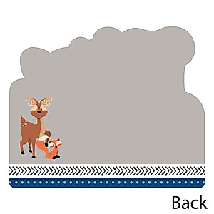 Stay Wild - Forest Animals - Shaped Thank You Cards - Woodland Baby Shower or Birthday Party Thank You Note Cards with Envelopes - Set of 12