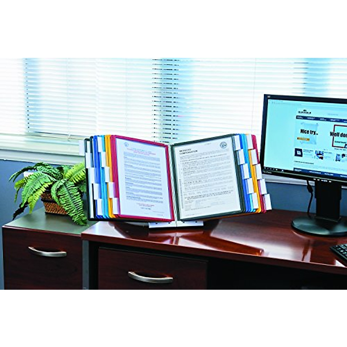 DURABLE Desktop Reference System, 10 Double-Sided Panels, Letter-Size, Assorted Colors, SHERPA Design (554200)