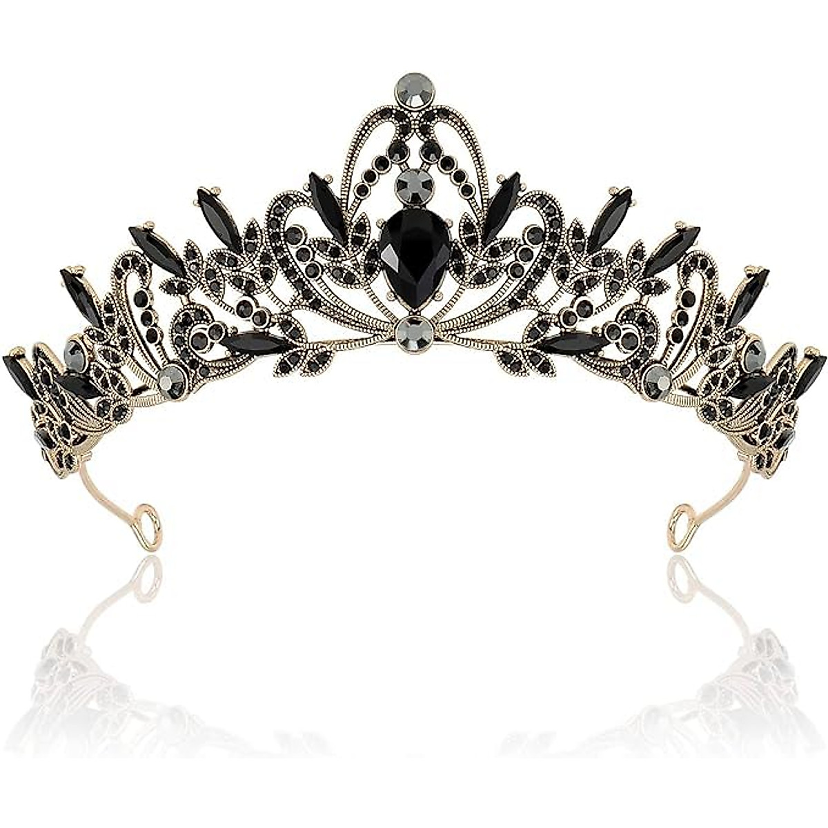 ANBALA Black Crowns for Women Tiaras for Wedding Tiaras and Crowns Crystal Princess Crown for Birthday Halloween