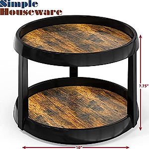 Simple Houseware 2 Tier Turntable Lazy Susan Multifunctional Organizer, Rustic Brown