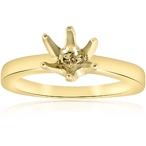 P3 POMPEII3 Yellow Gold 14K Solitaire Semi Mount Engagement Ring - Size 7