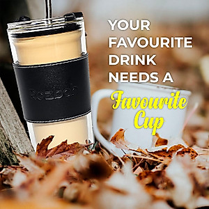 ROZBAH 20 oz Premium Insulated Double Wall Glass Tumbler - Spill Proof - Stainless Steel Straws - Mutli-purpose Lid - Reusable Travel Mug for Boba Tea, Coffee, Juice, Smoothies and Shakes