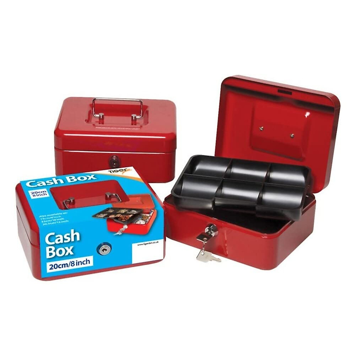 Tiger Stationery Cash Box (10in) (Red)