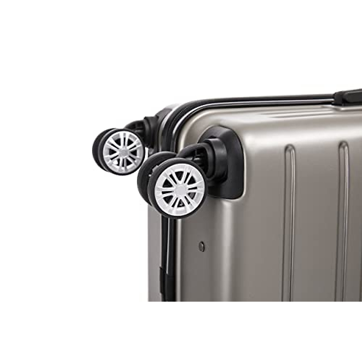 Rockland Irvine Hardside Spinner Wheel Luggage, Silver, 19", 23", 27"