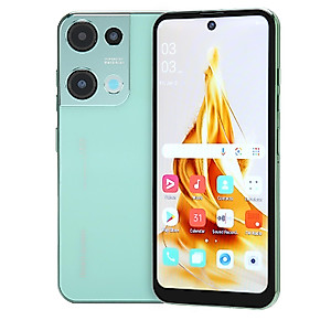 SHYEKYO Face Unlock Phone, 100-240V 6GB RAM 128GB ROM 24MP Rear 8MP Front Camera HD Mobile Phone for Home (#1)