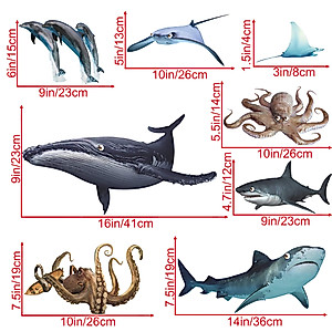 Removable 3D Removable Under The Sea Fish Wall Sticker DIY Ocean Animals Wall Decals Whale, Shark, Squid Wall Decor Peel and Stick Art for Kids Room Baby Bedroom Nursery Boy and Girls