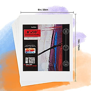 Neliblu White Canvases for Painting - Pack of 12, 8x10 Inches - Cotton Painting Canvas Boards for Oil and Acrylic Painting, Art Canvas for Dry and Wet Canvas Painting | White Canvas Board for Kids
