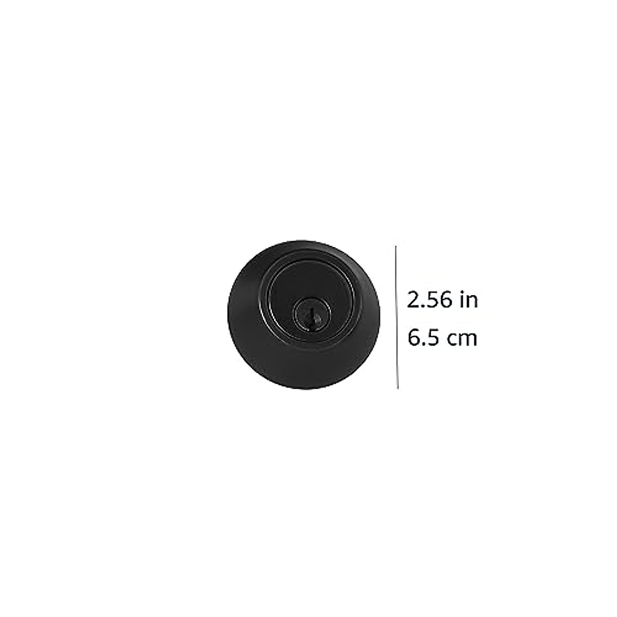 Amazon Basics Exterior Door Knob With Lock and Deadbolt, Classic, 4 count, Set of 2, Matte Black, 3.35"L x 2.56"W