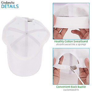 Gisdanchz Ball Caps for Men Cooling Hat Outdoor Runner Cycling Cap Mesh Golf Hats Trucker Hat Mens Womens Baseball Caps Low Profile Summer Cooling Hat for Men White