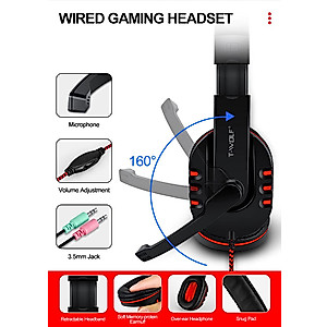 T-Wolf Gaming Combo TF800 Keyboard/Mouse/Headphone/Mouse Pad Wired LED RGB Backlight Bundle for PC Gamers Users - 4 in 1, Black