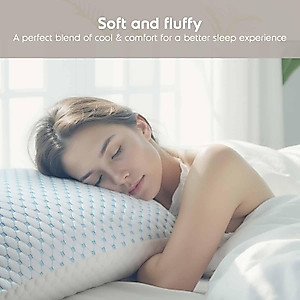 Nestl Cooling Pillow - Queen Size Set of 2 Cooling Memory Foam Pillows, Gel Infused Cool Pillow, Adjustable Cooling Pillows for Sleeping, Breathable Queen Pillows, Washable Removable Bed Pillow Cover