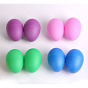 BonDream Upgrade 12Pcs Colorful Plastic Egg Shaker Set Percussion Musical Maracas Eggs
