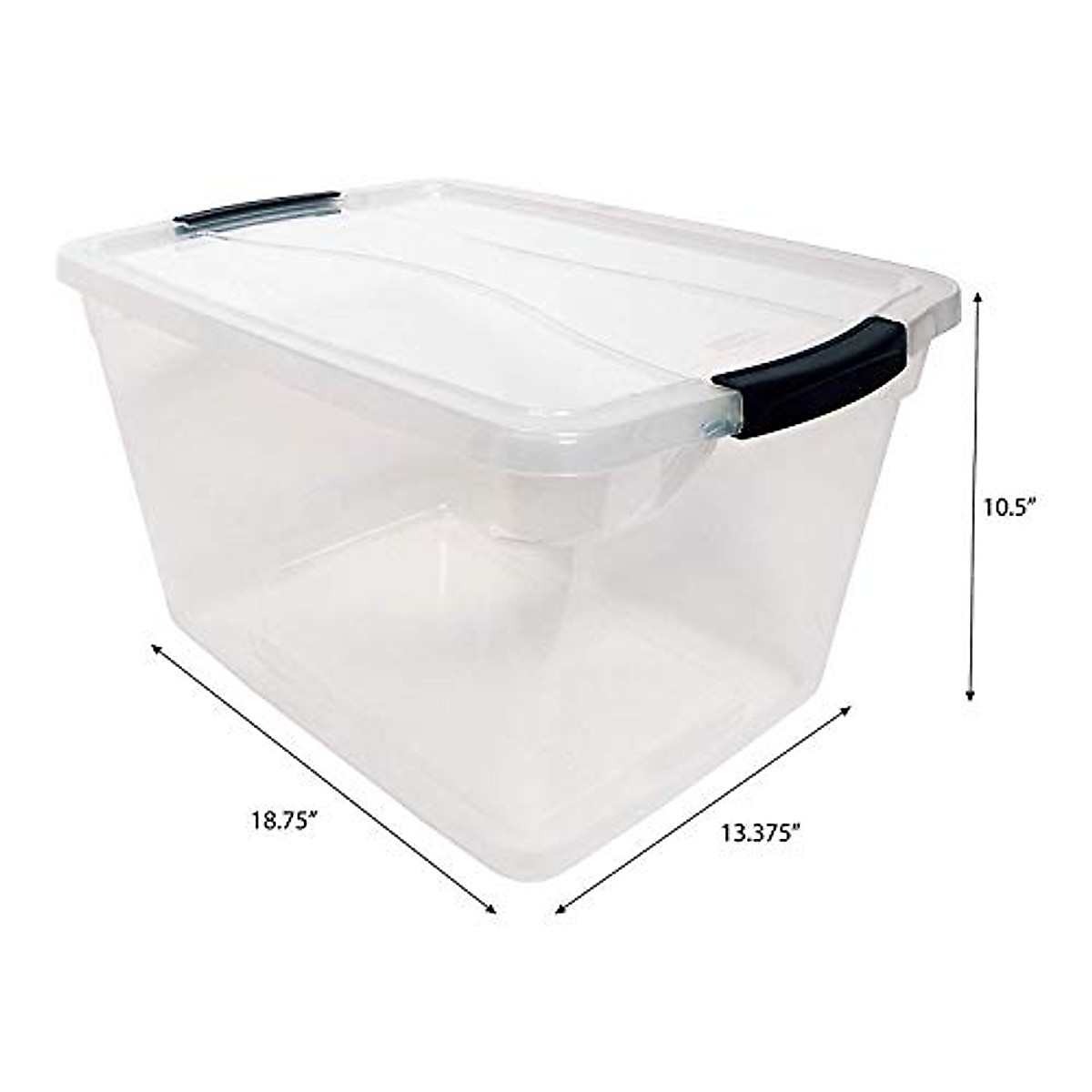 Rubbermaid Cleverstore Home Office Organization (6) 30 Qt & (12) 6 Qt Latching Stackable Plastic Storage Tote Container with Lid, Clear