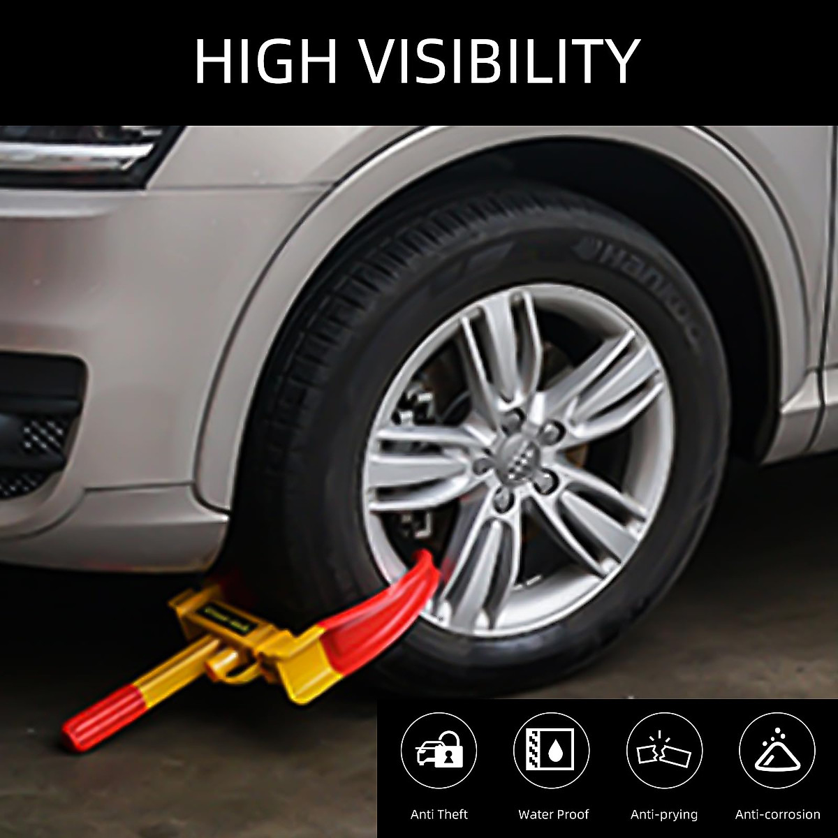 Universal Wheel Locks for Car and Trailer Tires - 2 Pack, Heavy Duty and Durable, DSPZGU Brand