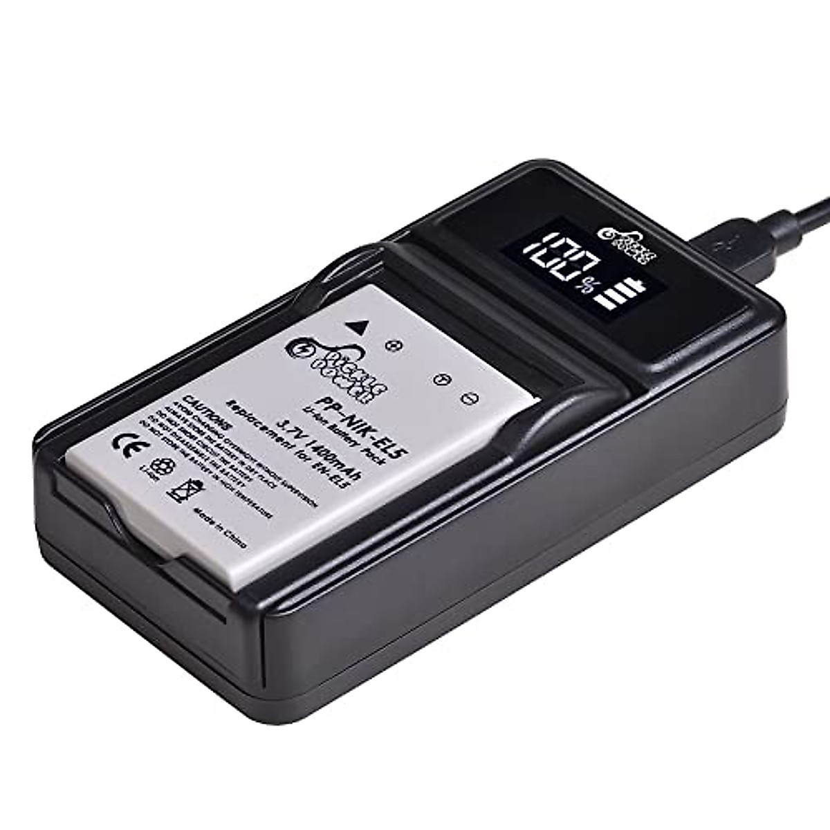 Pickle Power EN-EL5 Battery and LED Charger for Nikon EN-EL5 MH-61 Compatible with Nikon Coolpix 3700, 4200, 5200, 5900, 7900, P3, P4, P80, P90, P100, P500, P510, P520, P530, P5000, P5100, P6000, S10