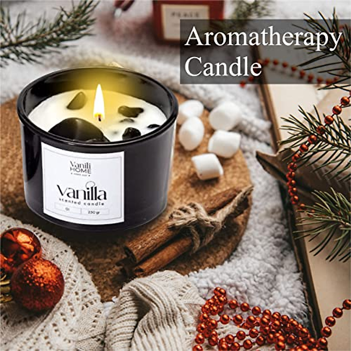 Peach Scented Candle | Aromatherapy Candle for Home | Natural Soy Candle | Best Smelling Candles for Home | Jar Candle with 100% Cotton Wick | 250 Grams Candle for Men & Women (Vanilla)