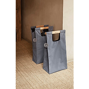 Eva Solo | Waste Separation Bag 7.4 Gallon (28 litres) | Beechwood Handles with Magnet Closure | Robust Stable Waste Separation Bag | Dark Grey