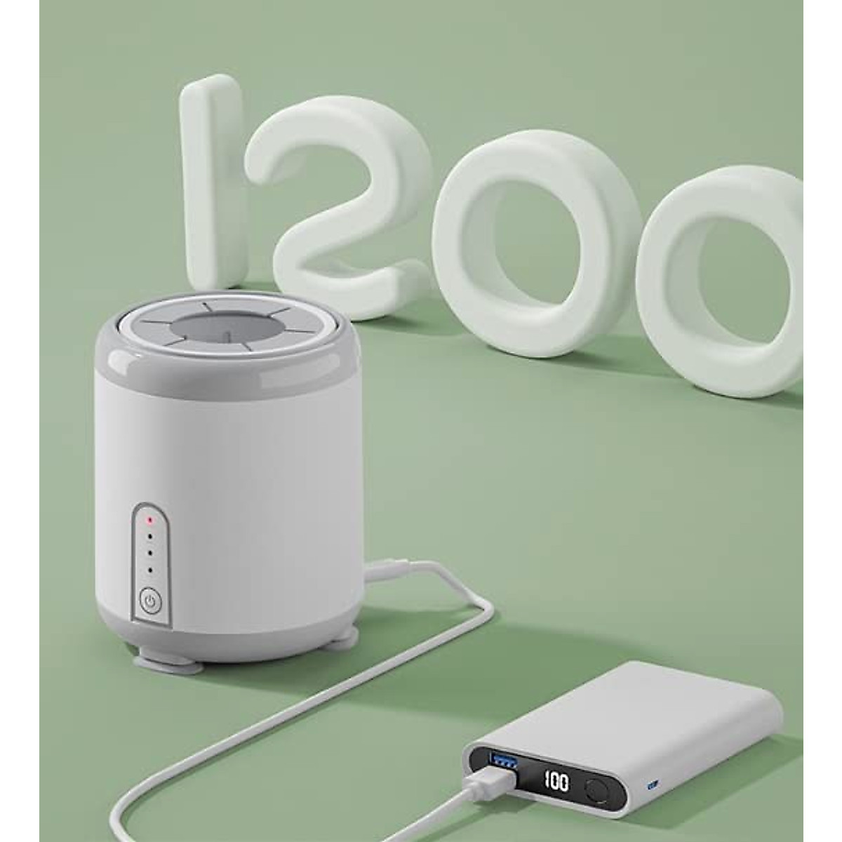 Baby Formula Dispensers & Mixers,360 -Degree Two -Way Shaking Milk,Shake Milk Evenly and Less Bubbles,Three -Gear Timing Milk,Wireless Portable Milk Shake,1200mAh Battery,Baby Bottle Shaker (White)