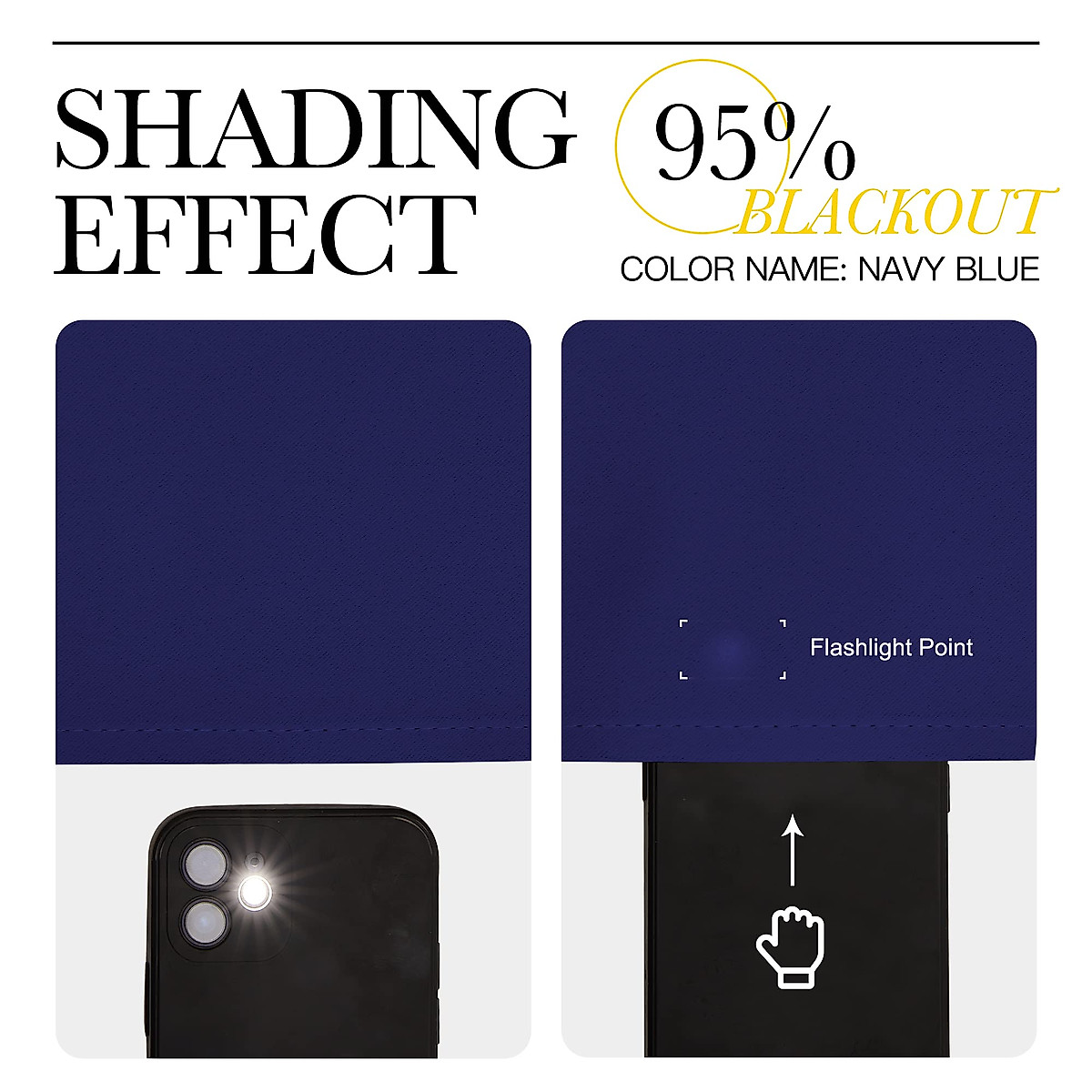 NICETOWN Window Drapes Long Curtains - Living Room Panels Grommet Top Window Treatment for Hall & Guest Room (Navy Blue, 42 inches Wide x 90 inches Long, 2 Pieces)