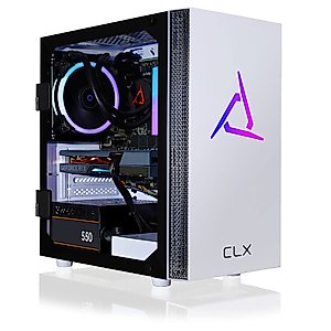 CLX Set Gaming Desktop - Liquid Cooled Intel Core i7 10700F 2.9GHz 8-Core Processor, 16GB DDR4 Memory, GeForce RTX 3060 12GB GDDR6 Graphics, 500GB SSD, 3TB HDD, WiFi, Windows 11 Home 64-bit, White