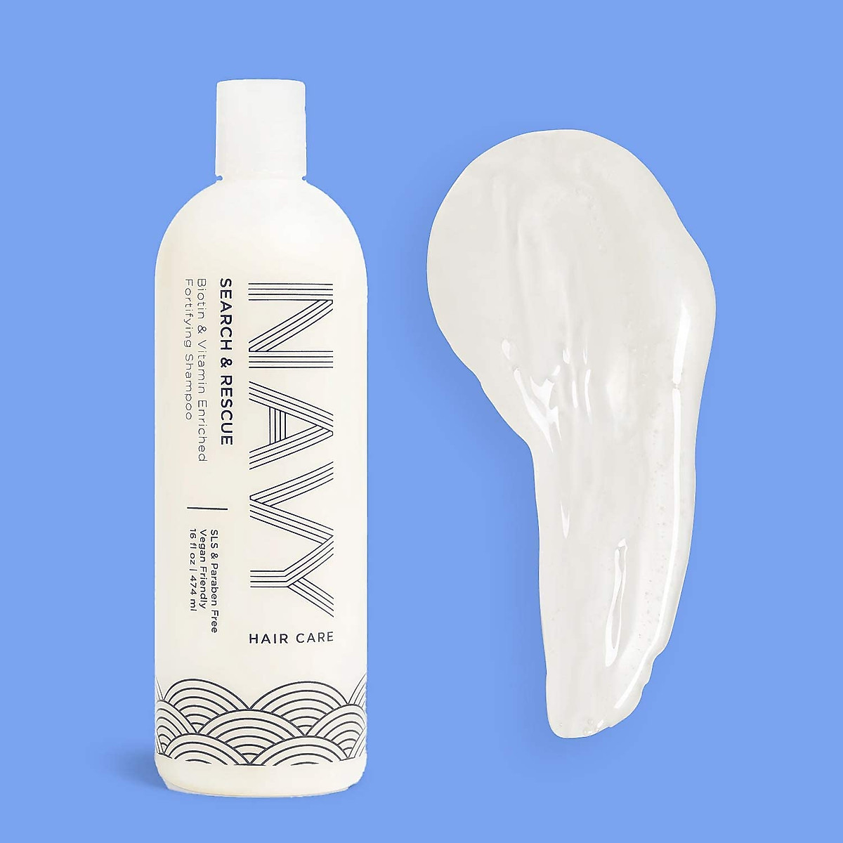 NAVY Search and Rescue Shampoo - Paraben-Free Biotin and Hair Vitamin Enriched Fortifying Hair Shampoo - 16 fl oz