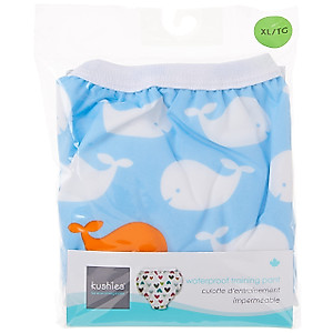 Kushies Baby Waterproof Training Pant, Blue, 38-44 Pounds, Whales, X-Large