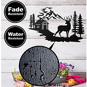 Vivegate Deer Wall Decor – 17.5”X11” Deer Decorations for Home Rustic Forest Wall Decor Deer Pictures Cabin Bathroom Wildlife Metal Wall Art