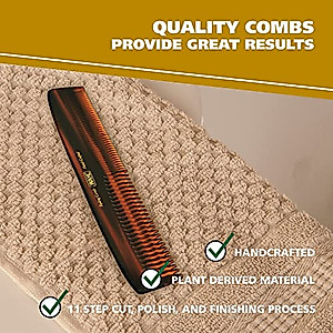 Wahl Beard, Mustache, & Hair Styling Comb for Men's Grooming - Handcrafted & Hand Cut with Cellulose Acetate - Smooth, Rounded Tapered Teeth - Model 3328
