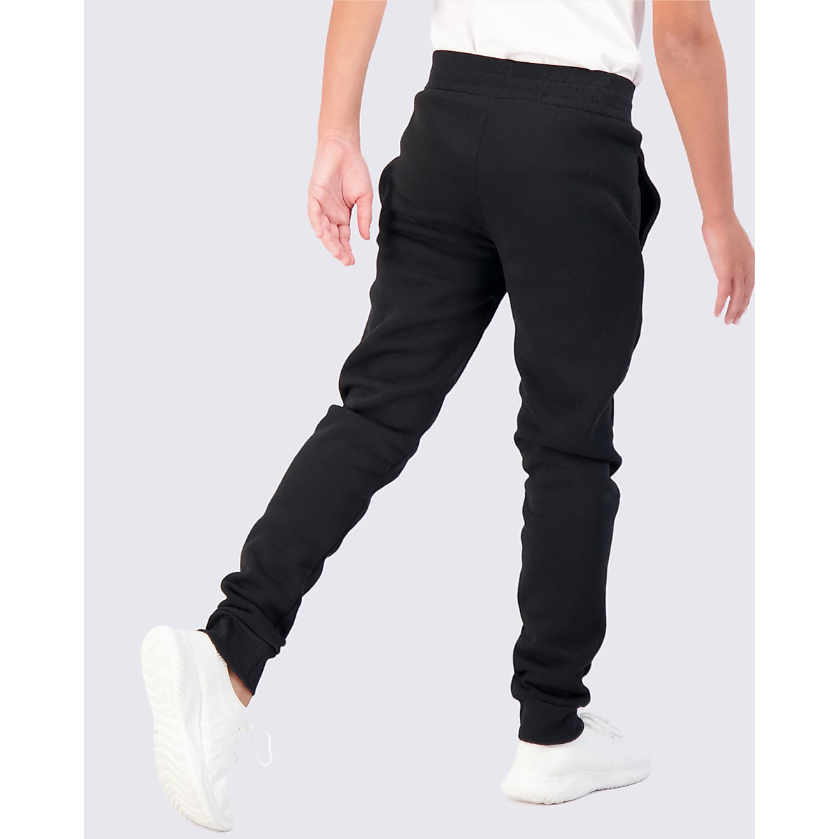 3 Pack: Boys Girls Youth Teen Active Athletic Basic Soft Tech Sports Fleece Jogger Soccer Track Gym Running Slim Fit Tapered Sweatpants Casual French Terry Quick Dry Fit Pockets-Set 2,M(10/12)