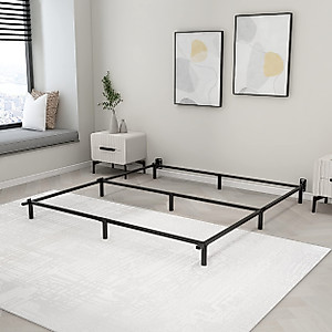 Nightell 7 Inch Metal Platform California King Bed Frame,Bed Base for Box Spring,Non-Slip,Easy Assembly,Heavy Duty Cal King Bed Frame Black