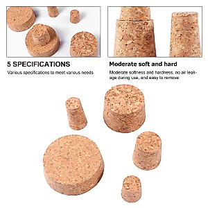 EXCEART 25pcs Wooden Tapered Cork Plugs, Wine Cork, Creative Bottle Plug, Beverage Stoppers Premium Blank Wine Corks Wine Stoppers Replacement Corks for Home Restaurant