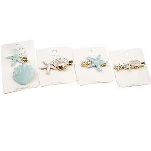 Shell Pearl Starfish Hair Clip Set for Women Girls, Princess Alligator Hair Clips, Ladies and Girls Headwear Styling Tools Hair Accessories