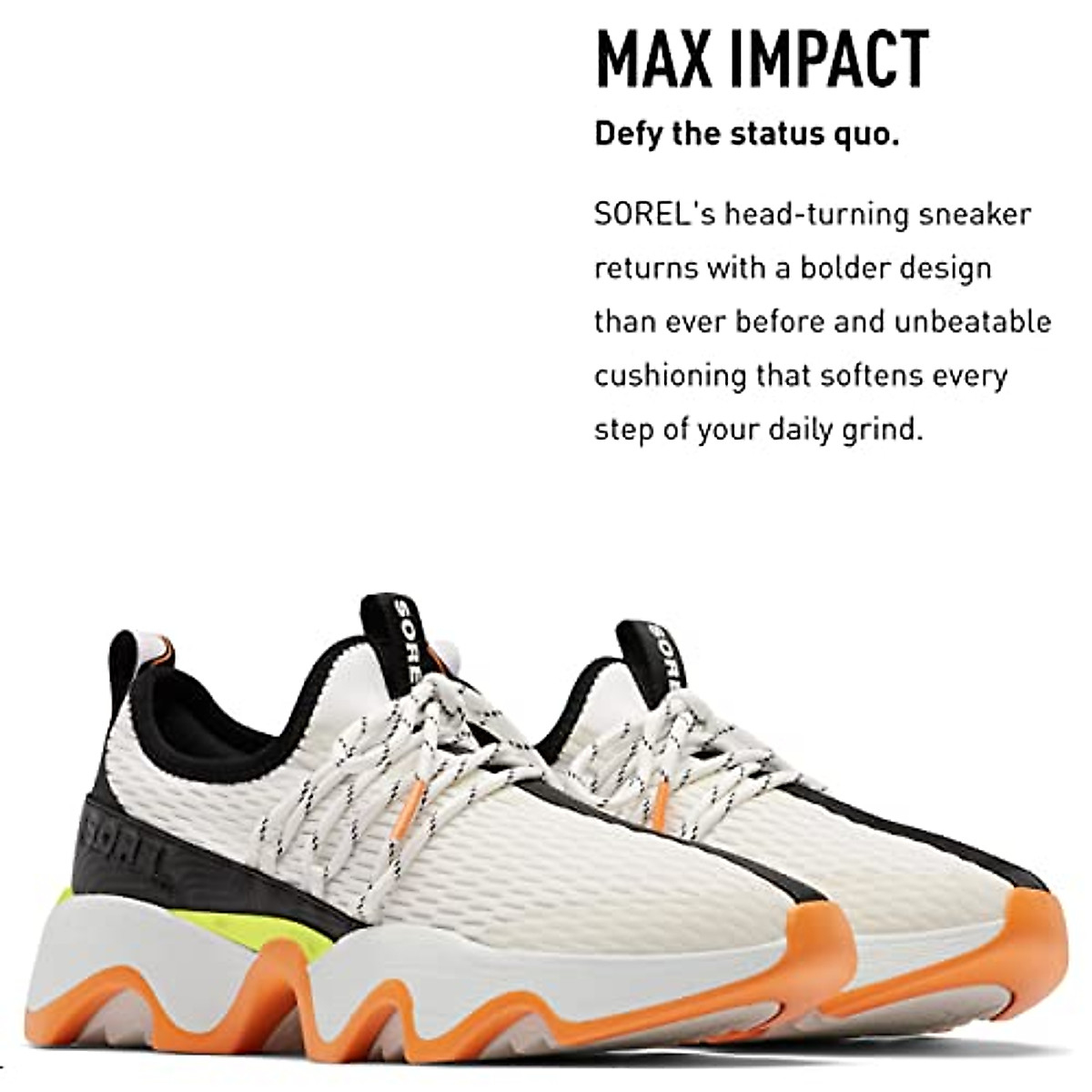 Sorel Women's Kinetic Impact II Lace Sneaker - Sea Salt, Koi - Size 8