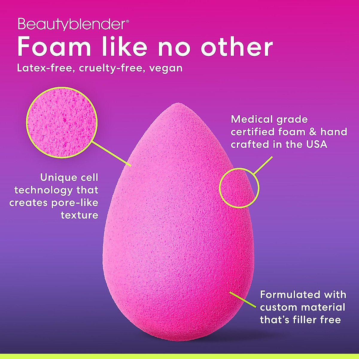 beautyblender Original & Pro Beautyblender Makeup Sponge for blending foundations, powders and creams+ Liquid Blendercleanser 3oz Set, vegan, cruelty free