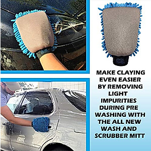 Sudz Budz Premium Medium Grade Clay Mitt, Microfiber Wash and Scrubber Car Wash Mitt, 2pcs | Car Detailing Kit, Car Clay Bar Mitt Easily Removes Embedded Stains, Restores Shine and Silky-Smooth Finish
