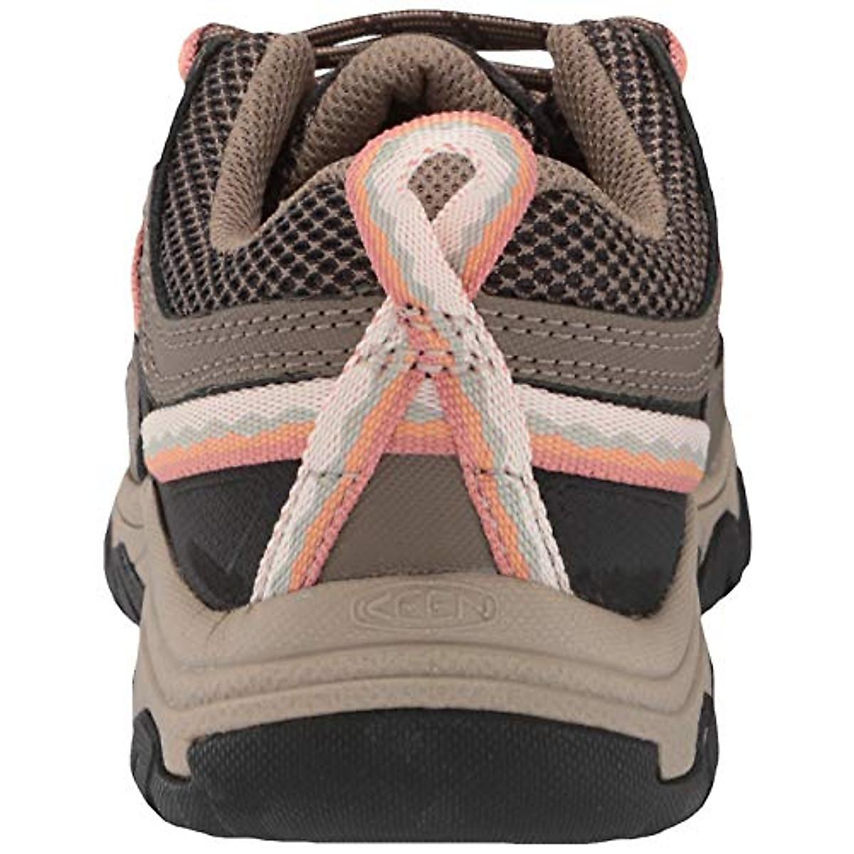 KEEN Women's Targhee Vent Low Height Breathable Hiking Shoes, Stone Gray/Brick DuST, 10.5