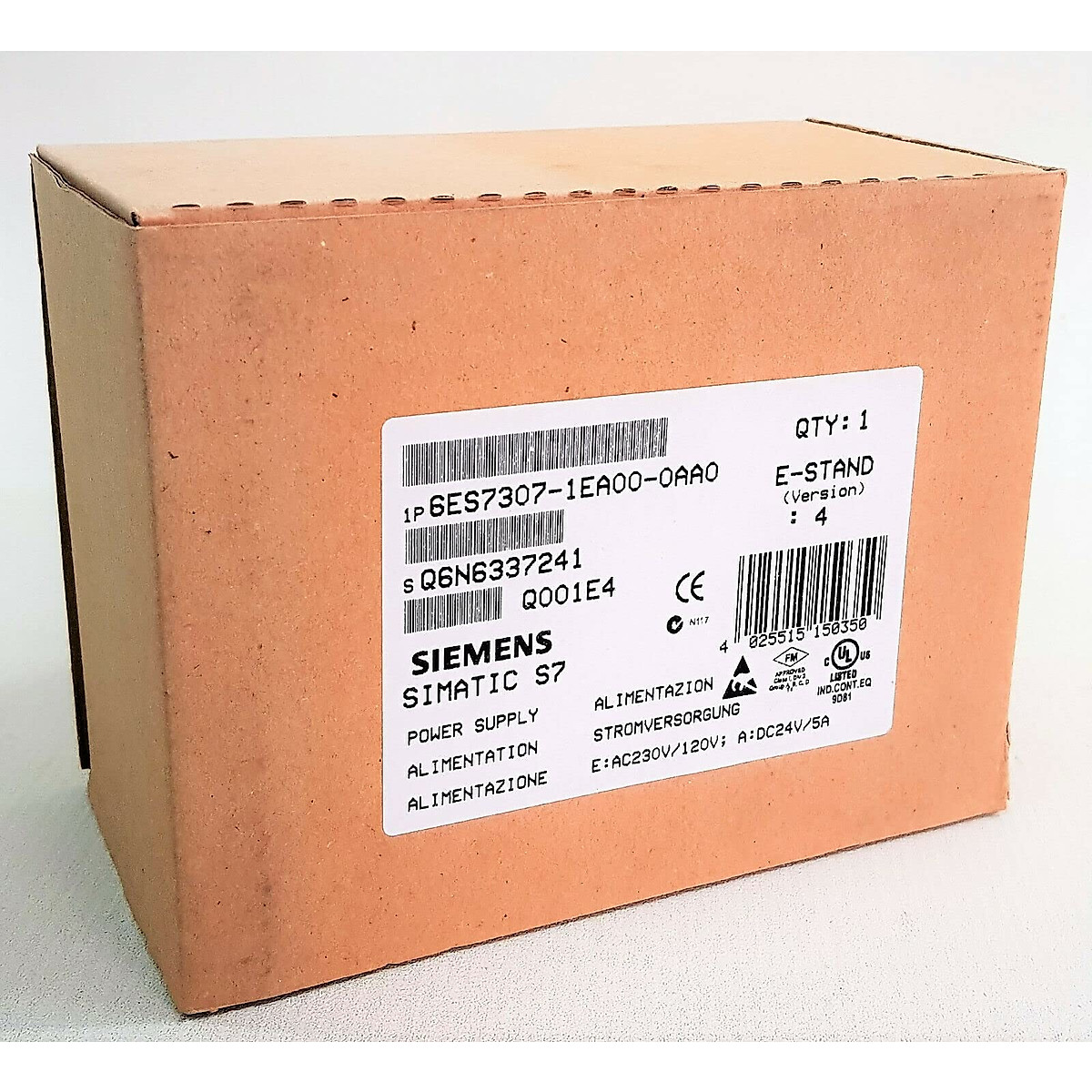 6ES7 307-1EA00-0AA0 Simatic Power Supply S7 24VDC / 5A PS307 - Original