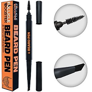 Beard Pen Filler for Men - Barber Styling Grooming Pencil - Waterproof Proof, Sweat Proof, Long Lasting Solution with Natural Finish - Cover Beard and Scalp Patches in Seconds - Light Brown 1 Pack