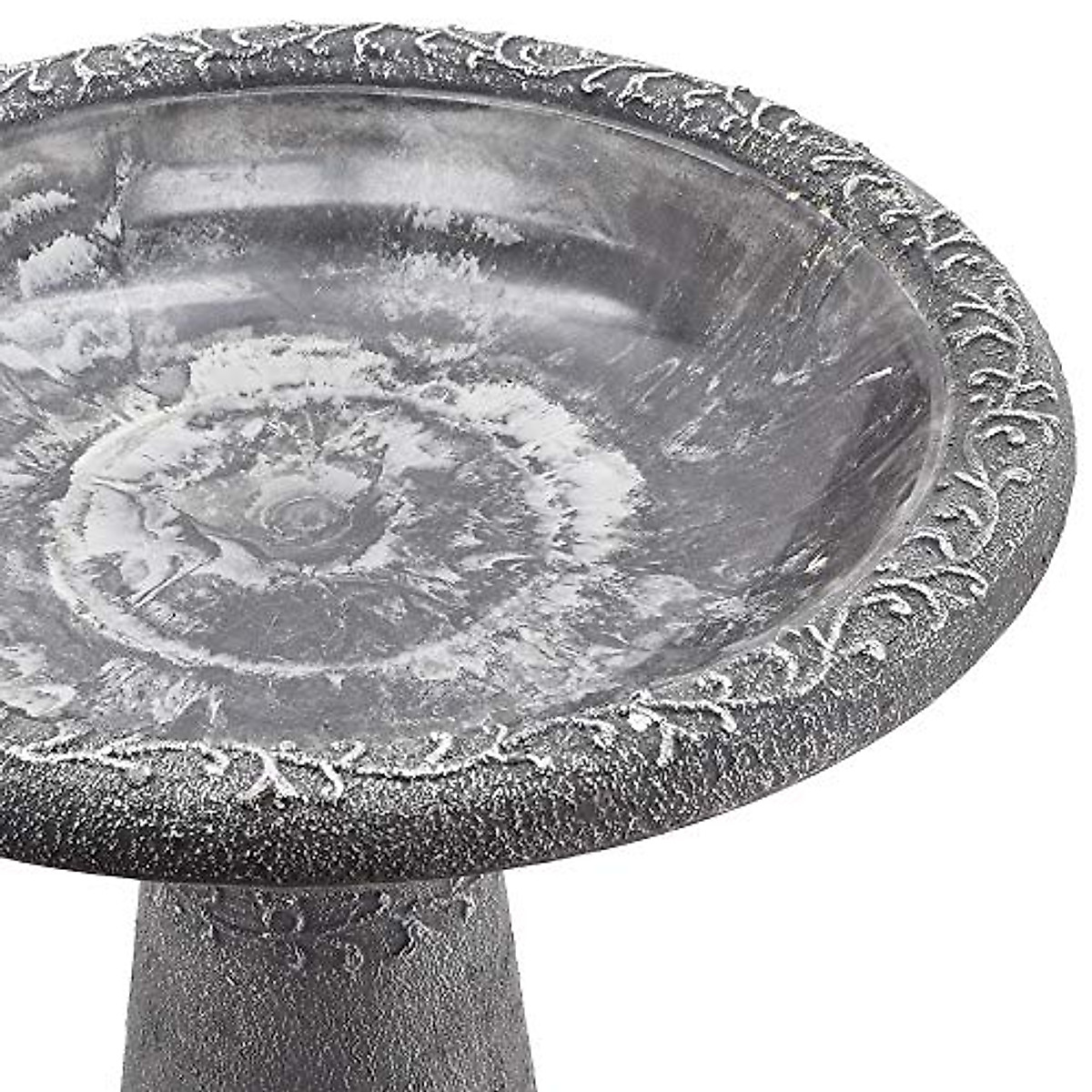 Arcadia Garden Products BB05 Stone Fiberclay Birdbath 19.5x10.25x20.5, Grey