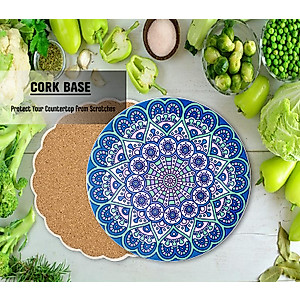 Ceramic Trivet for Hot Pots and Pans, Large Heat Resistant Mats with Cork Base, Trivets for Hot Dishes, Extra Thick, Round 7.9 Inch, Set of 2