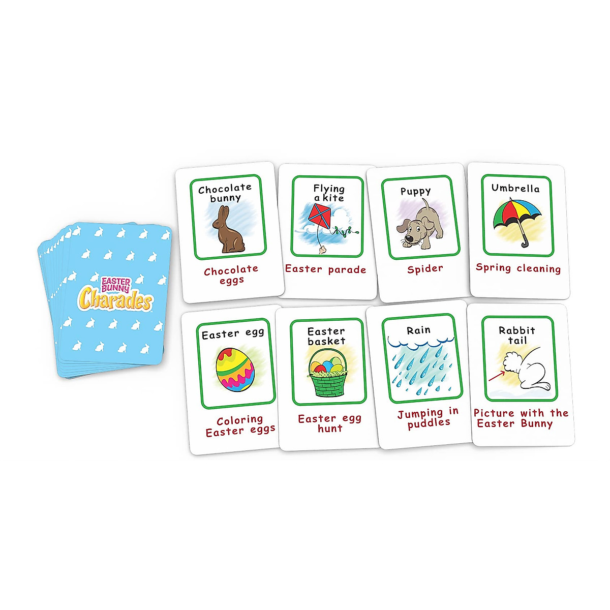 Arizona GameCo Easter Bunny Charades for Kids – A Fun Spring/Easter-Themed Game - No Reading Required - Makes a Great Gift or Easter Basket Stuffer - 80 Acting Choices - No Timer Needed - Ages 6+