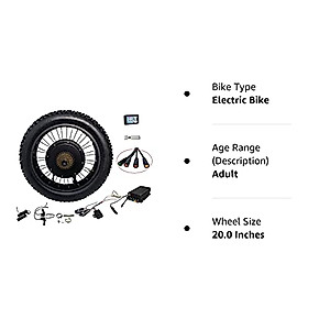 NBPOWER 20inch *4.0 3000W Electric Fat Bike Conversion kit with tire, Sabvoton Programmable Controller, TFT UKC1 Color Display, 7- Speed Freewheel, and Twist Throttle (with Color TFT Display)