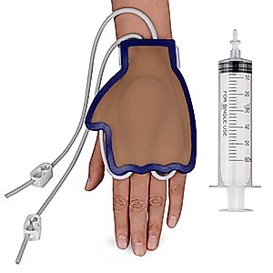 SimCoach Phlebotomy and Venipuncture Practice Kit, Wearable IV Practice Trainer Kit, Dorsal Hand Injection Trainer, IV Start Kit for Injection Training, Medical Education, Nursing School Essentials