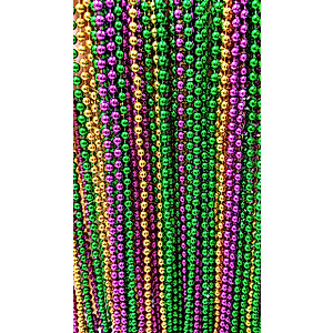 Dondor Metallic Beaded Necklaces, Mardi Gras Necklaces, Festive Necklace Multi Packs (72 Piece Pack)