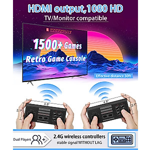 CICYSTORE Retro Game Console with 1500 Retro Video Games, HDMI HD Output NES Retro Game Console, Old Arcade Plug and Play Video Games Console is an Gift Choice for Children and Adults