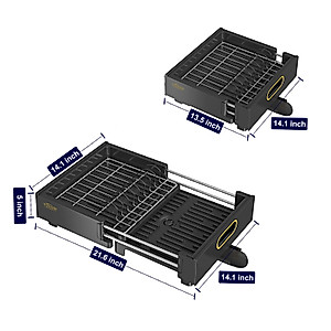 Dish Drying Rack, Large Capacity Kitchen Counter Dish Rack, Auto-Drain Expandable(13.5"-22") Anti-Rust Stainless steels Dish Strainer with Drainboard, Wine Glass Holder and Utensil Holder, Black