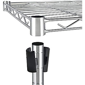 YSSOA Heavy Duty 3-Shelf Shelving Unit with Wheels, Plug Version, 23.82" D x 11.80" W x 20.20" H, Chrome, 3 Tier